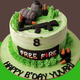 Buy Free Fire Fondant Birthday Theme Cake-Free Fire Birthday Cake