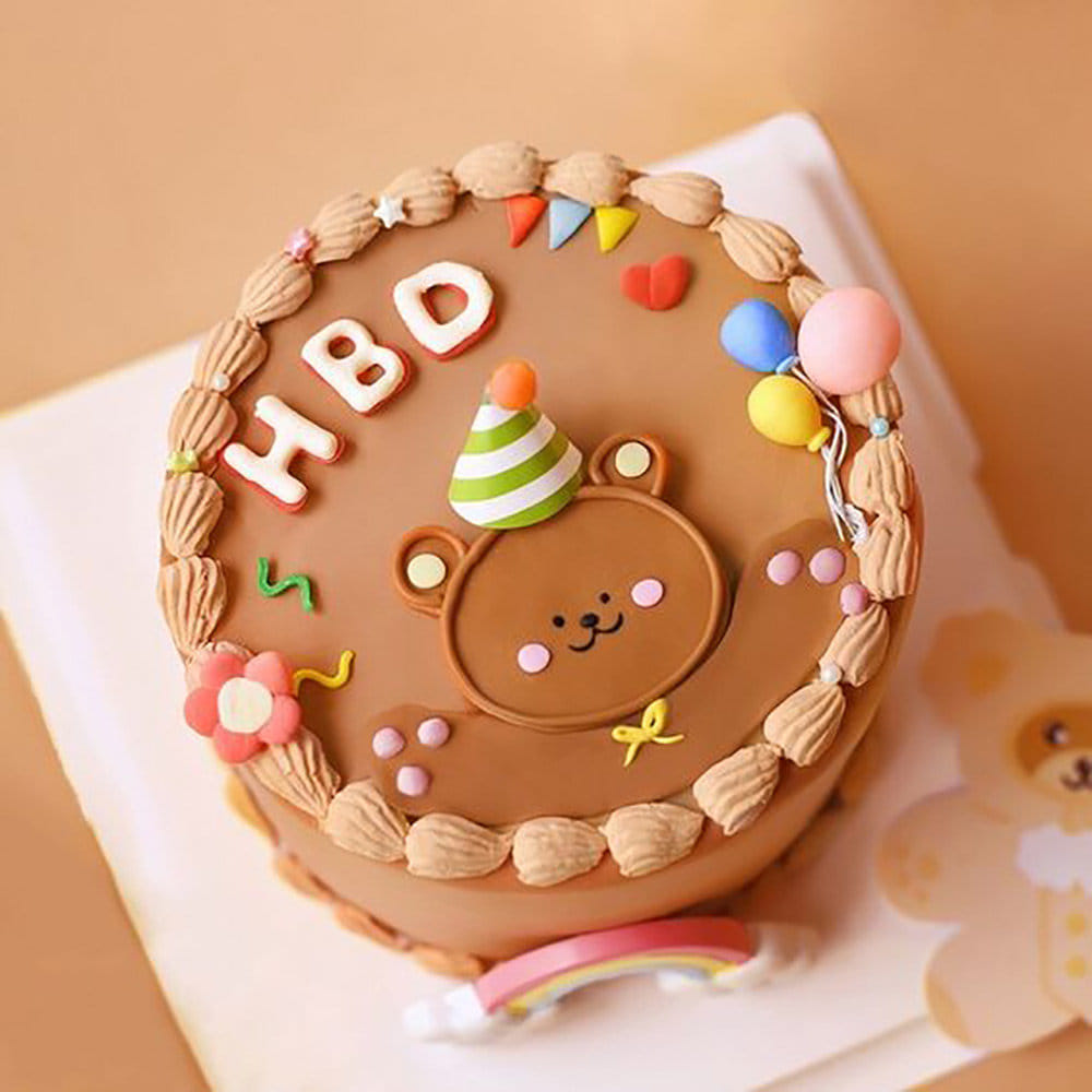Buy HBD Cutesy Teddy Cream Cake-HBD Cutesy Teddy Cake