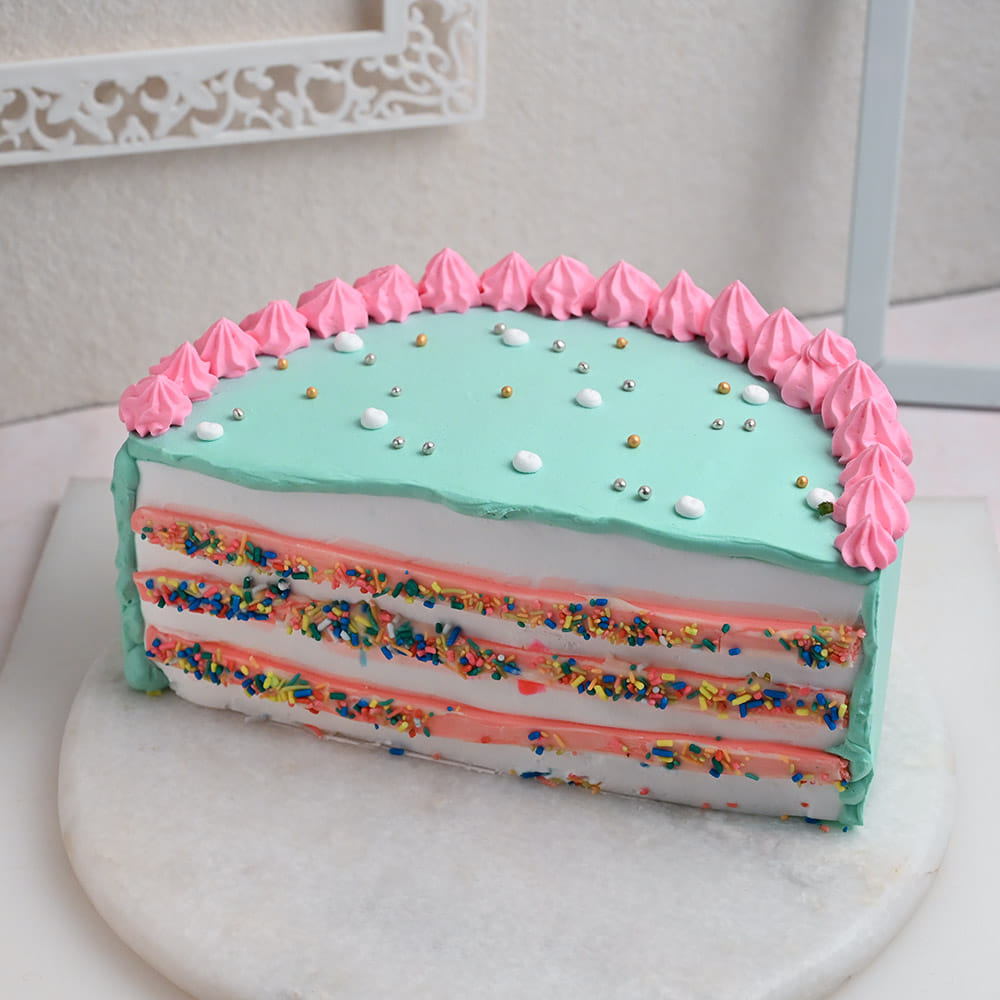 Buy Sparkly Pinky Blues Half Pineapple Cake-Layered Pink N Blue Half Cake