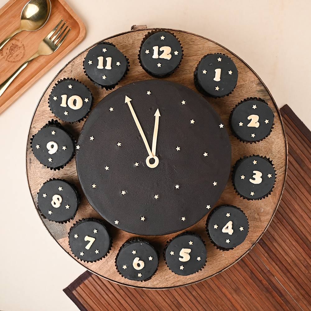 Buy New Year Chocolate Clock Cake-New Year Clock Cake
