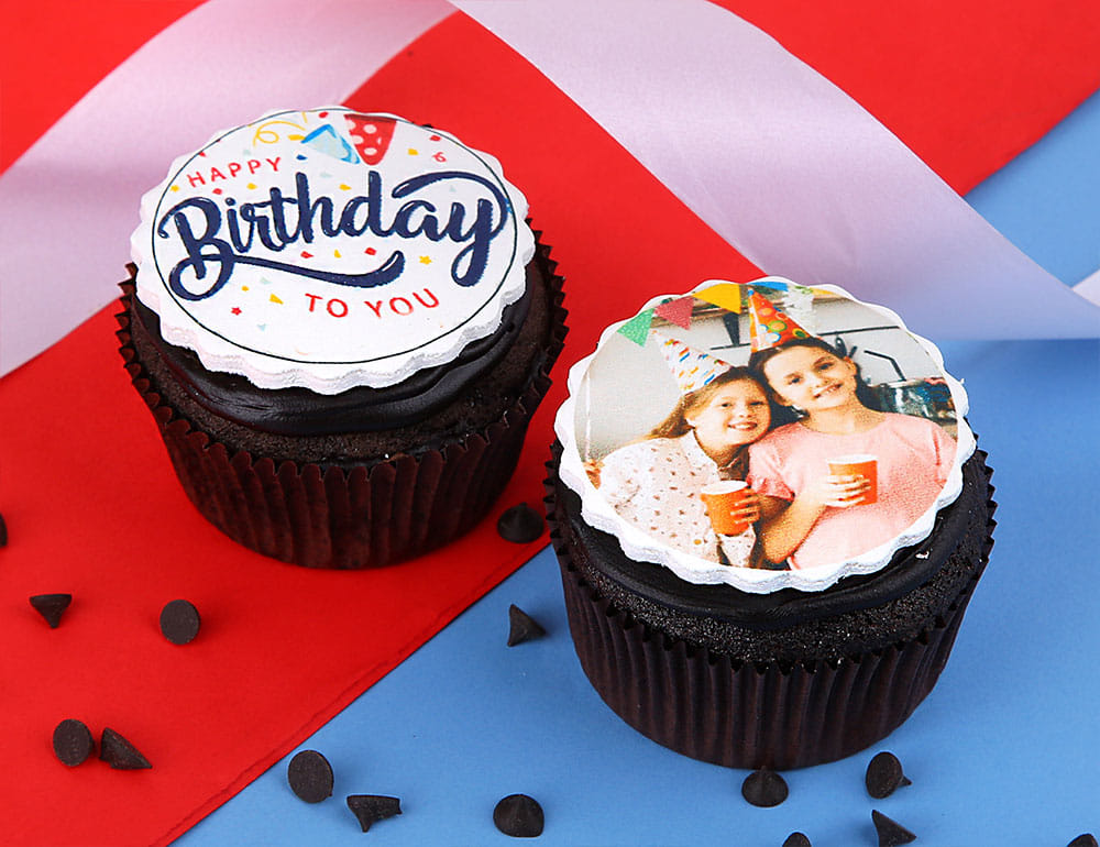 Buy Personalised Cupcakes For Lovers 2 Pieces-U N Me Love Cupcake