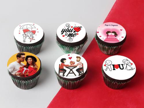 Buy Personalised Love Cupcakes-Custom Love Cupcakes