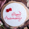 Buy Round White Anniversary Vanilla Cake-Vanilla Love Anniversary Cake